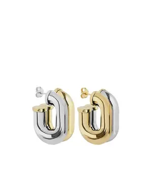Rabanne Two-tone Hoop Earrings - Silver/gold
