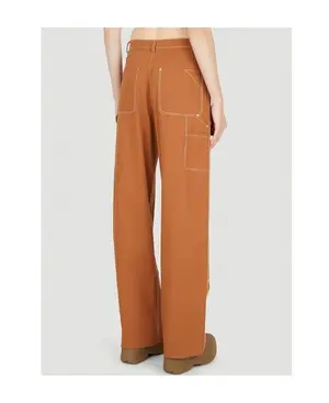 Stella McCartney High Waist Buckled Straight Leg Trousers