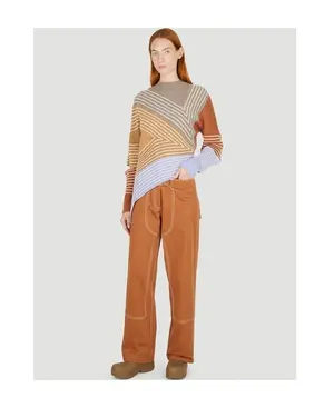 Stella McCartney High Waist Buckled Straight Leg Trousers