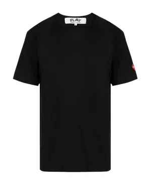Play Comme Des Garcon X Invader Logo-patch Cotton T-shirt