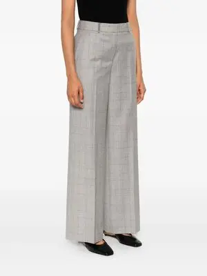 Peserico Checked Straight-leg Trousers - Gray