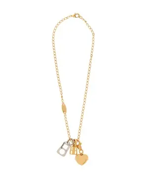 Balenciaga Logo Charm Necklace