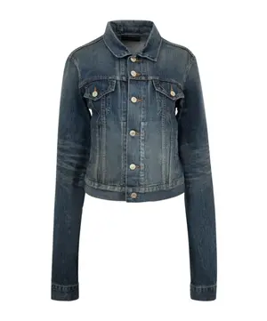 Balenciaga Collared Button-up Denim Jacket