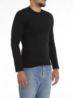 Emporio Armani Round Collar And Long-sleeved T-shirt