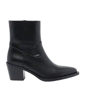 STUART WEITZMAN Tate Pointed Toe Zip Up Block Heel Bootie