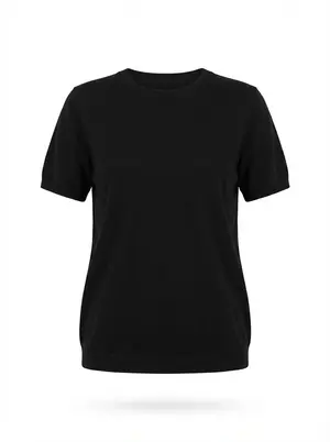 Max Mara Short Sleeve Crew Neck Sweater - Black