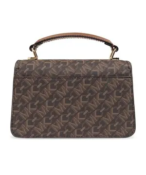 Michael Kors Delancey Monogram Shoulder Bag - Black