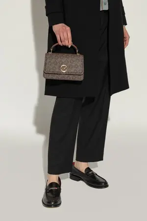 Michael Kors Delancey Monogram Shoulder Bag - Black