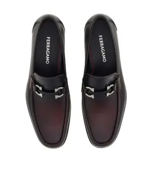 FERRAGAMO Horsebit Detail Loafers - Black