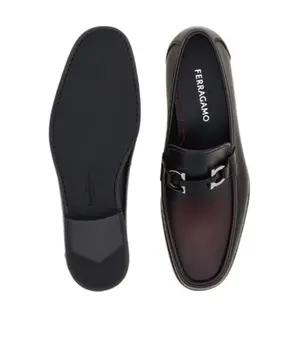 FERRAGAMO Horsebit Detail Loafers - Black