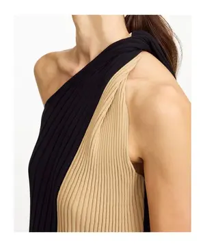 BY MALENE BIRGER Noto Dress Asymmetrical One-shoulder - Bicolor Block