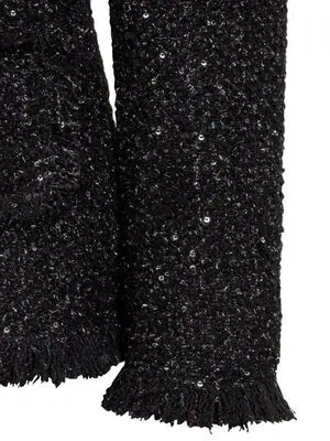 MSGM Long-sleeved Single-breasted Bouclé Blazer