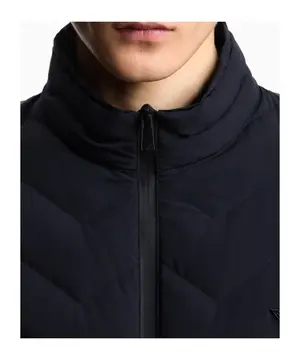 Emporio Armani Quilted Zip-fastening Jacket With Micro-eagle Embroidery