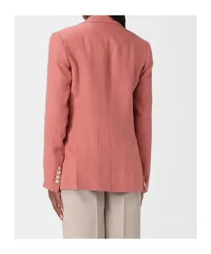 Eleventy Long Sleeve Collared Button Closure Blazer - Pink