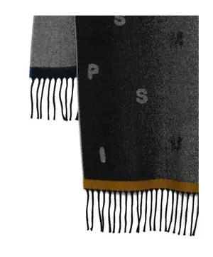 Paul Smith Logo Jacquard Fringed Scarf