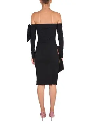 ROTATE BY BIRGER CHRISTENSEN Off-the-shoulder Dress With Cut-out Details And Bow Accents