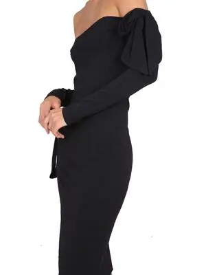 ROTATE BY BIRGER CHRISTENSEN Off-the-shoulder Dress With Cut-out Details And Bow Accents