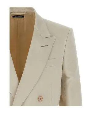 TOM FORD Double Breasted Blazer - Beige