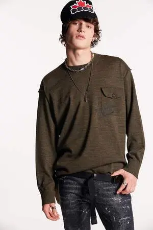 Dsquared2 Flap Pocket Crew Neck Jumper