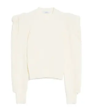 Max Mara Textured Puff-shoulder Knitted Top