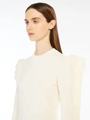 Max Mara Textured Puff-shoulder Knitted Top