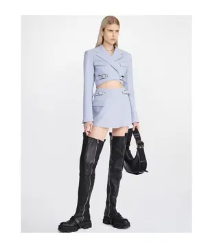 DION LEE Wool Belt Loop Skirt