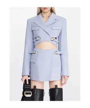 DION LEE Wool Belt Loop Skirt