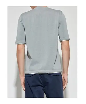 Eleventy Short Sleeved Crewneck Knitted Top - Grey