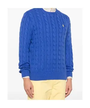Polo Ralph Lauren Cable Knit Jumper With Embroidered Logo - Blue