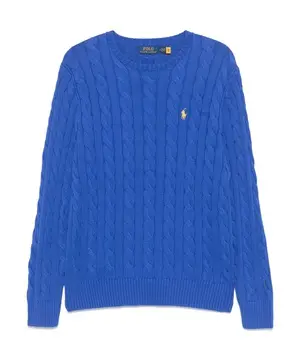 Polo Ralph Lauren Cable Knit Jumper With Embroidered Logo - Blue