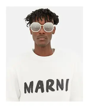 Marni Kamiora Mine Silver Tone Octagonal Sunglasses
