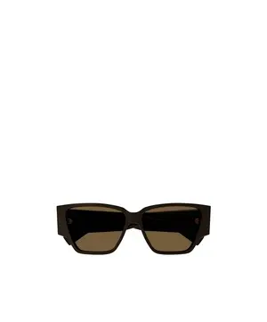 Bottega Veneta Geometric Rectangle Frame Sunglasses - Black