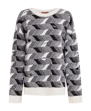 Missoni Geometric Knit Crewneck Jumper - Black
