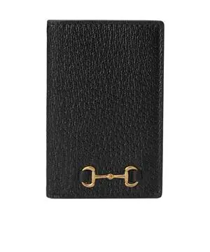 Gucci Horsebit-plaque Leather Cardholder - Black