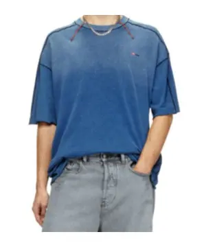 DIESEL® Logo Embroidered Crewneck T-shirt - Blue