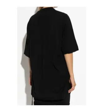 Rick Owens Short Sleeve Draped Hemline Top - Black