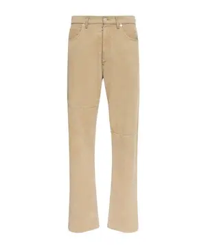 MAISON MARGIELA Straight Leg Jeans With Logo Patch - Tan