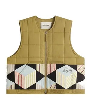 STORY MFG. Saturn Quilted Panelled Zip-up Waistcoat