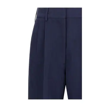 BLAZÉ MILANO Pleated Straight Leg Trousers - Blue