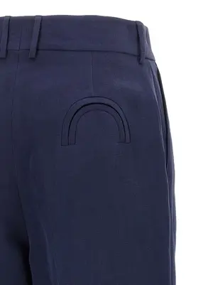 BLAZÉ MILANO Pleated Straight Leg Trousers - Blue