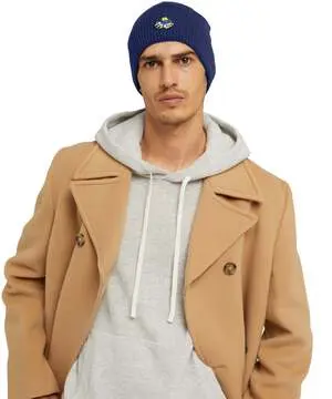 MSGM Logo Patch Beanie - Blue