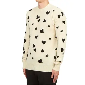 Marni Long-sleeved Heart Patterned Knit Sweater