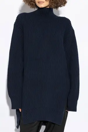 JIL SANDER Roll Neck Knitted Jumper - Black