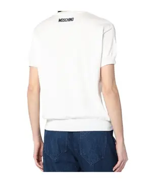 Moschino Short Sleeve Slogan Intarsia T-shirt