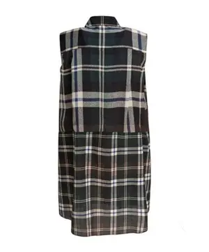 Sacai Plaid Shirt Dress With Ruffled Details