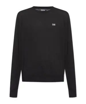 Dsquared2 Crewneck Pullover With Logo Embellishment - Black