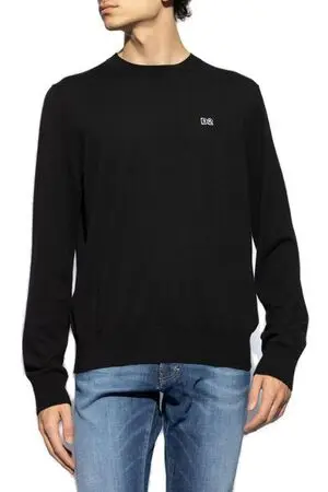 Dsquared2 Crewneck Pullover With Logo Embellishment - Black