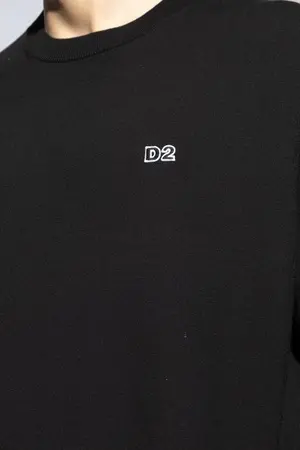 Dsquared2 Crewneck Pullover With Logo Embellishment - Black
