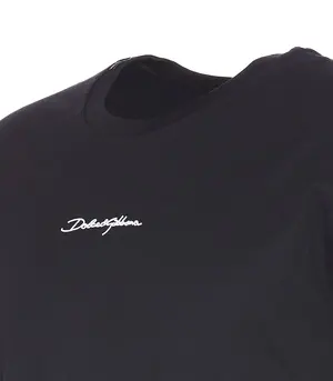 Dolce & Gabbana Dolce Gabbana Logo Embroidered Crewneck T-shirt - Black