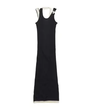 JEAN PAUL GAULTIER Ribbed Double Layer Maxi Dress